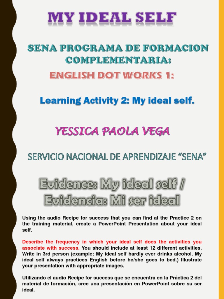 Learning Activity 2: My Ideal Self | PDF | Self-Improvement