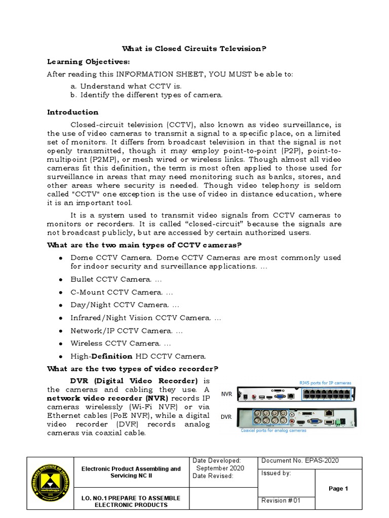 What Is Closed Circuits Television | PDF | Closed Circuit Television ...