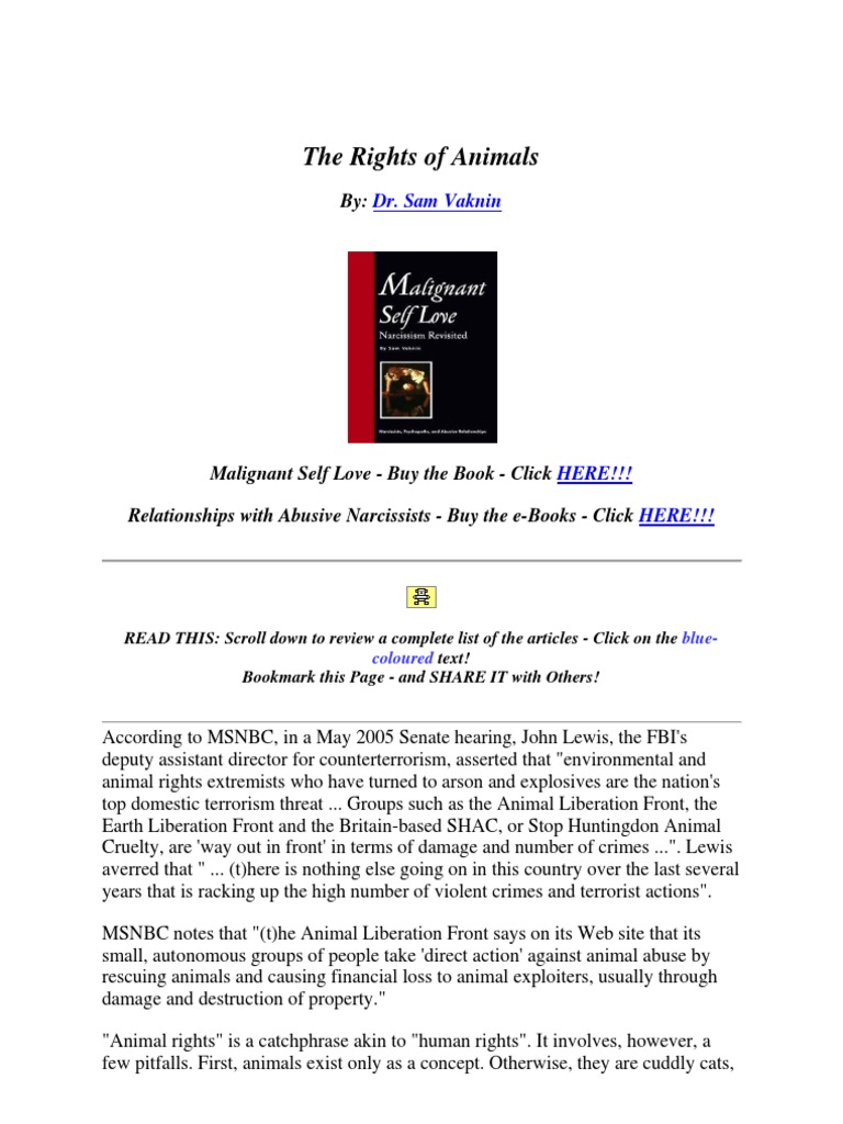 The Rights of Animals and Why Do We Like Pets | PDF | Animal Rights ...