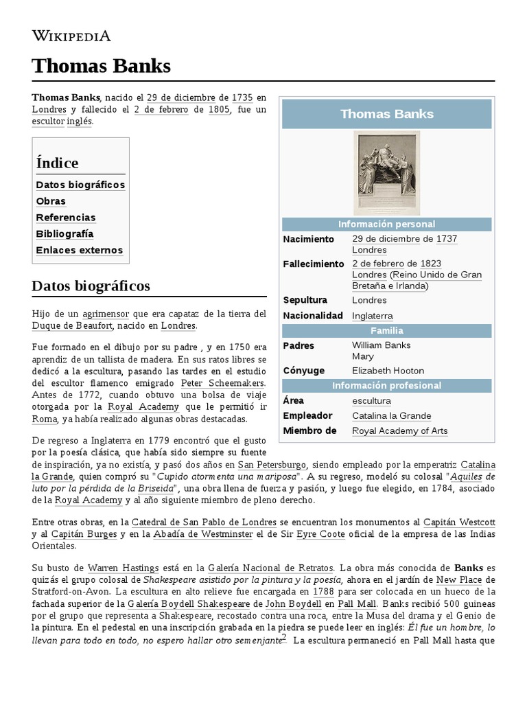 Thomas Banks | PDF | Escultura | Pinturas
