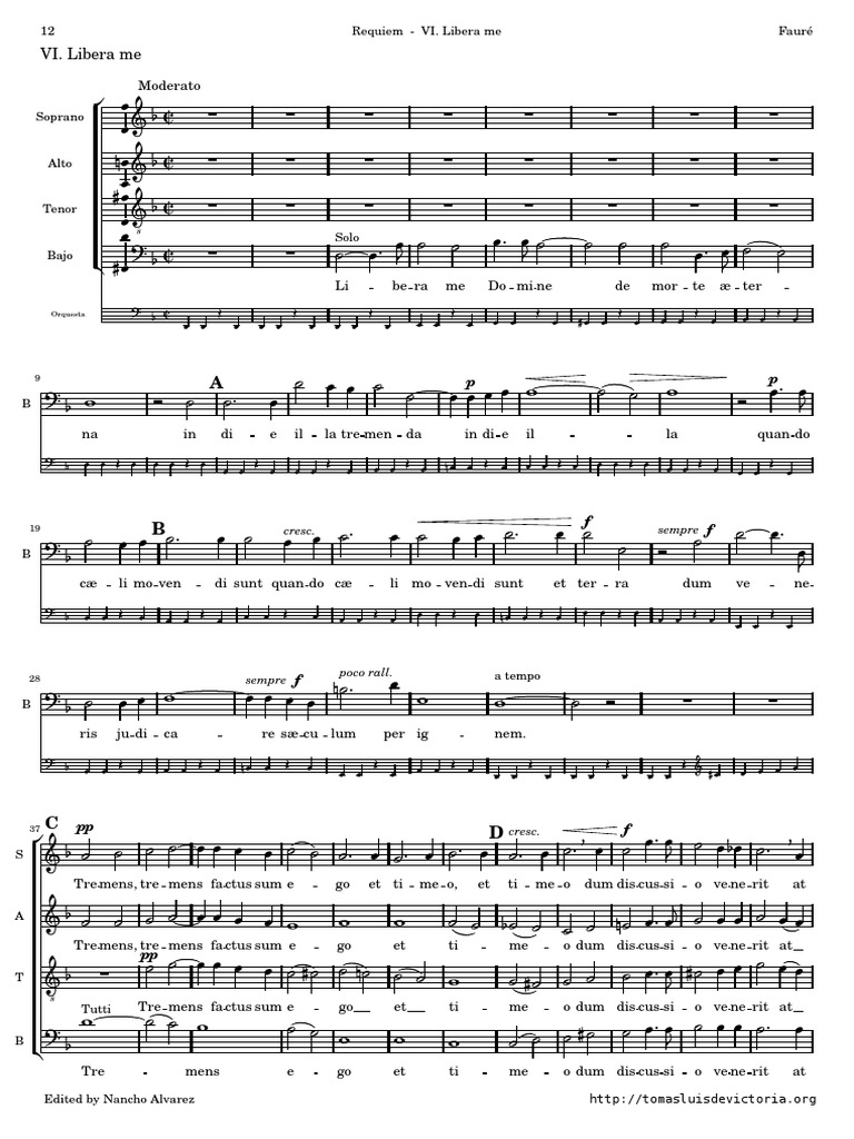 Faure Requiem 6 Libera Me | PDF