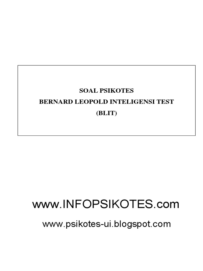 Soal Psikotes Blit | PDF