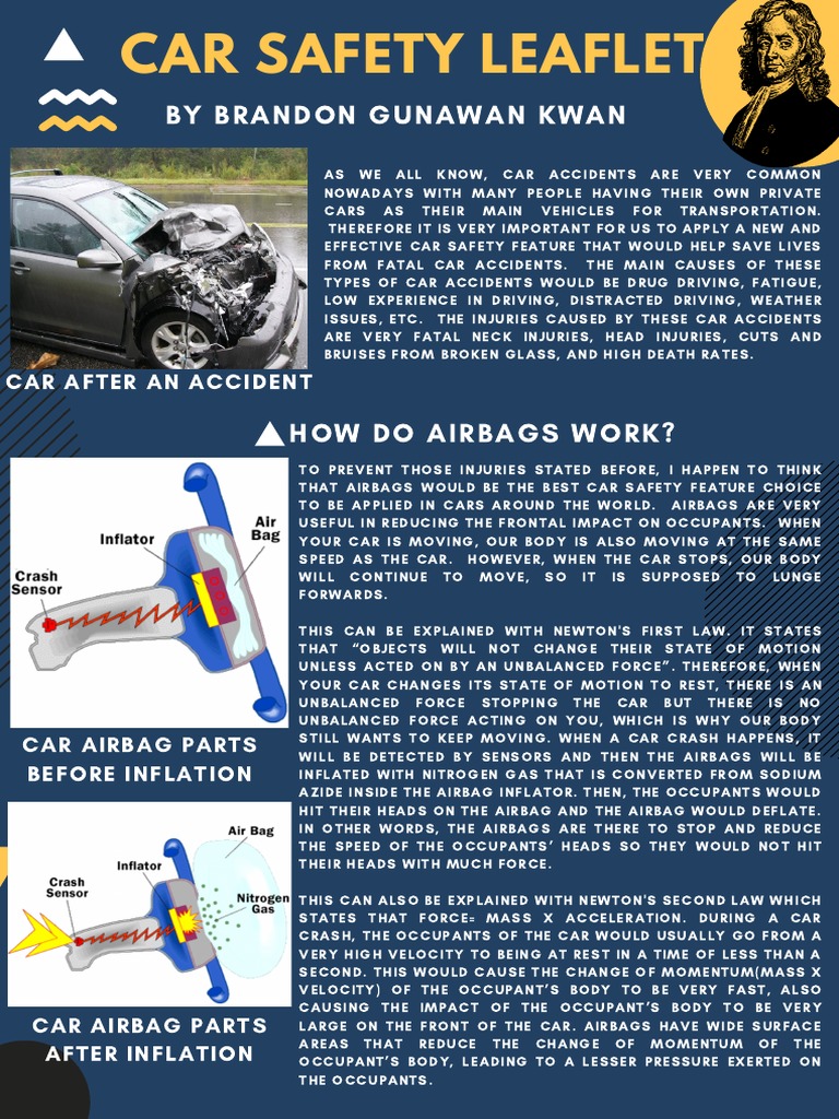 Car Safety Leaflet: by Brandon Gunawan Kwan | PDF | Airbag | Traffic ...