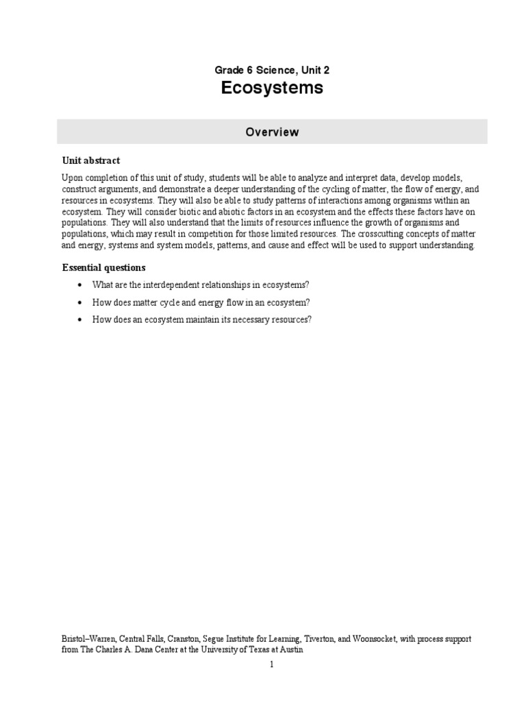 Ecosystem For Grade 6 Worksheet 2 | PDF | Ecosystem | Food Web