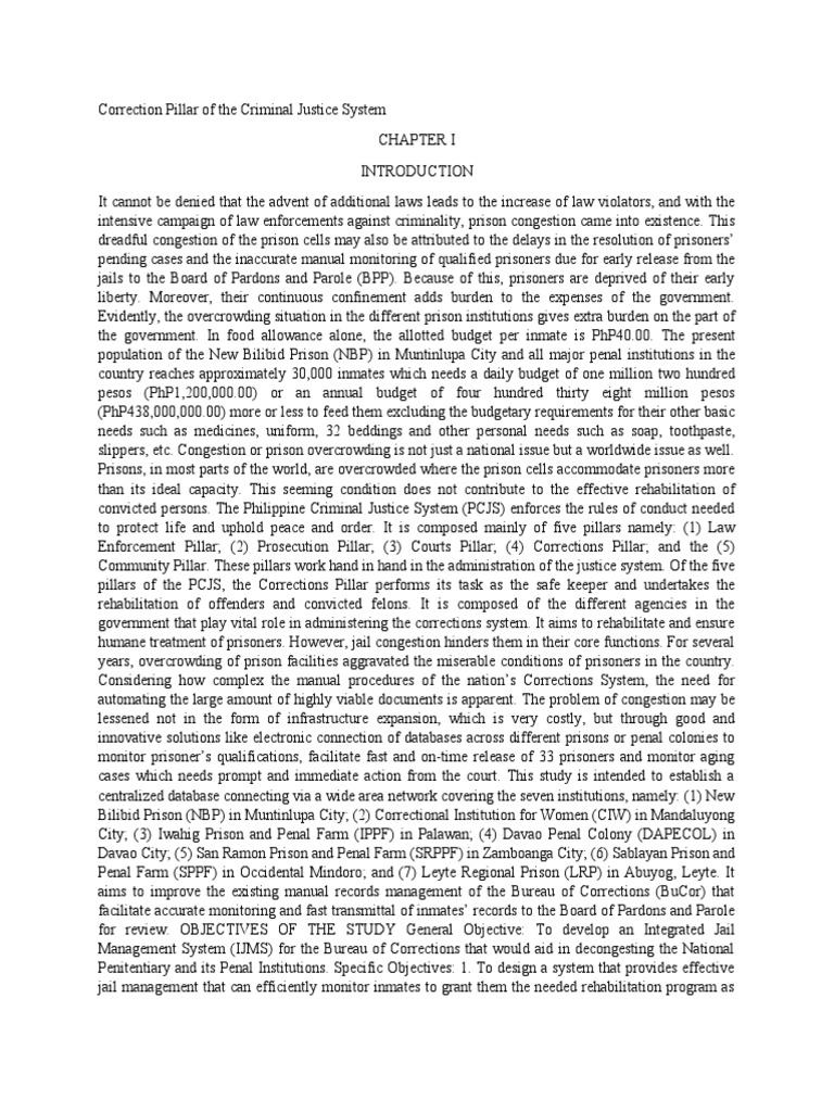 Correction Pillar of The Criminal Justice System | PDF | Microsoft ...