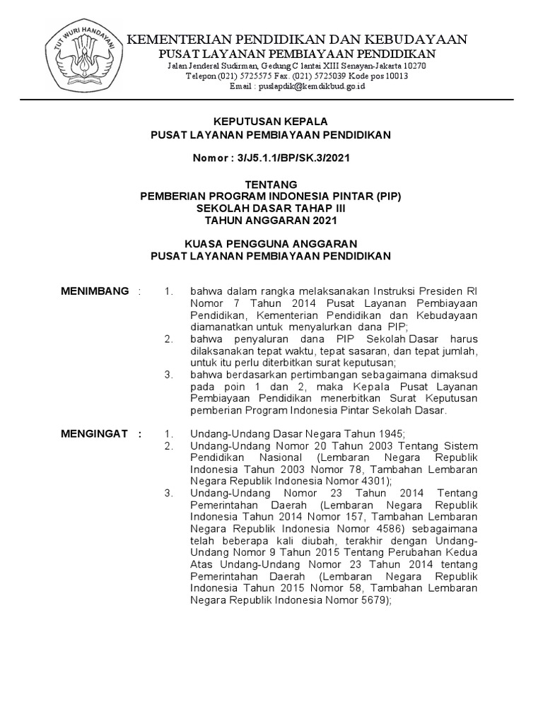 SK Pip SD 2021 Tahap 3 | PDF