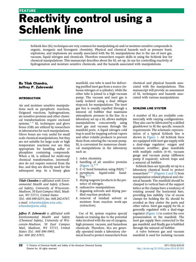 Schlenk Line Techniques & Safety | PDF | Nitrogen | Oxygen