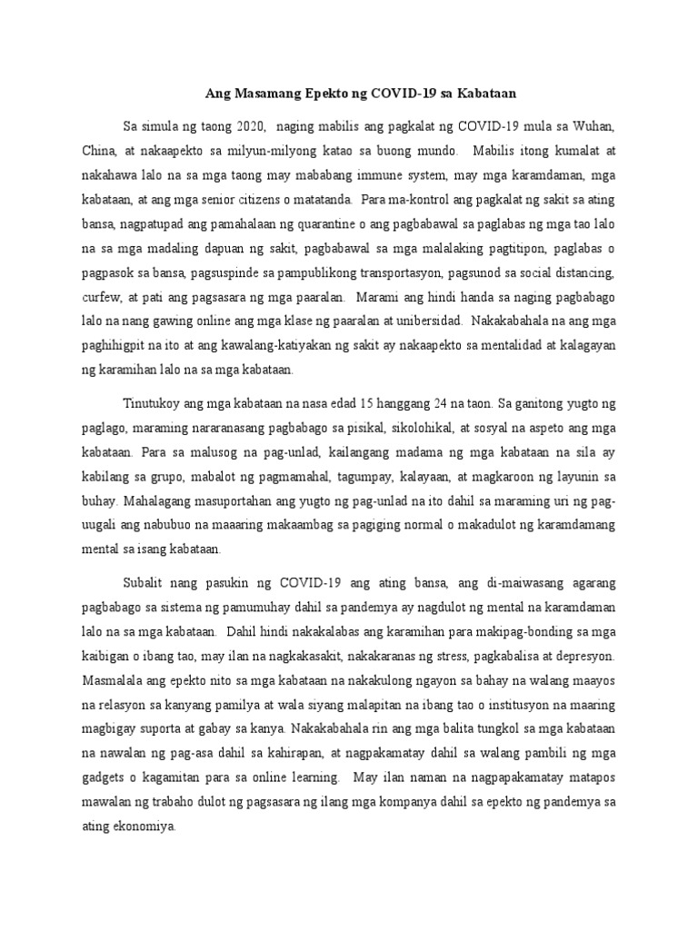 Depresyon at Pagkabalisa Sa Panahon NG COVID | PDF