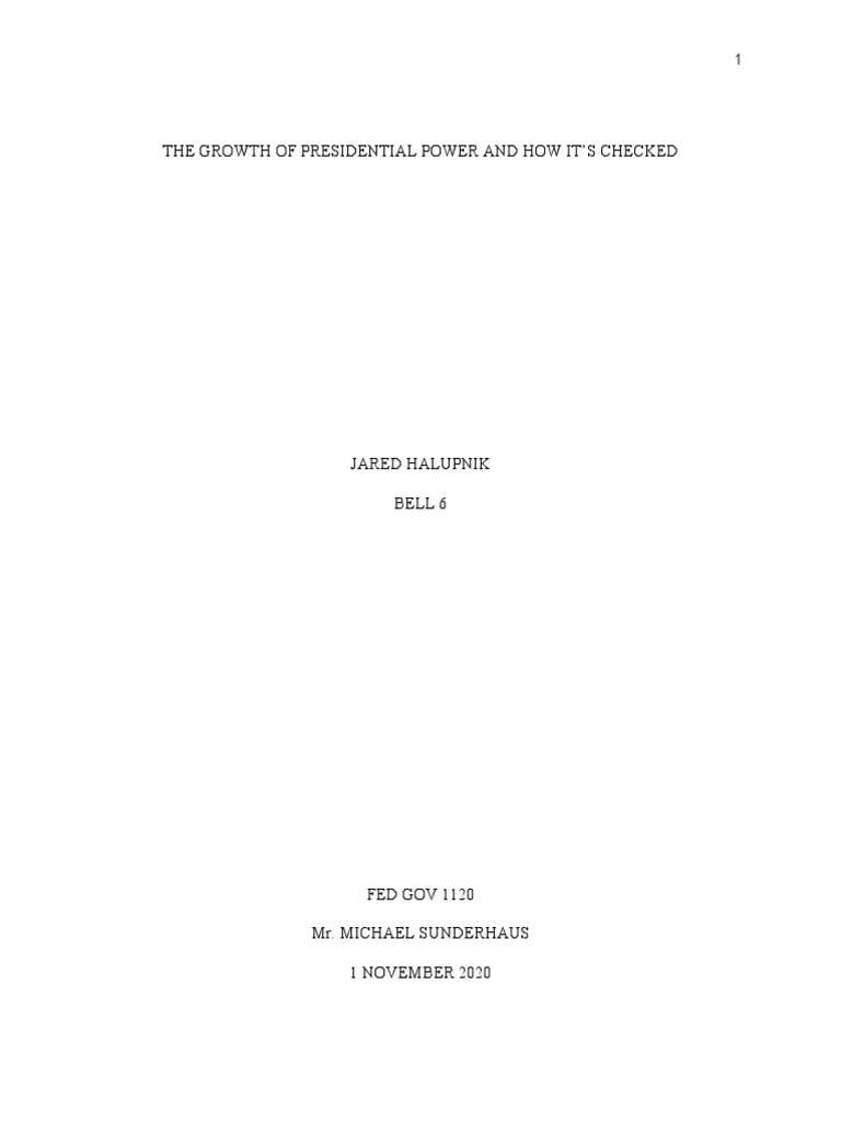 Presidential Power and Its Checks | PDF | United States Congress ...