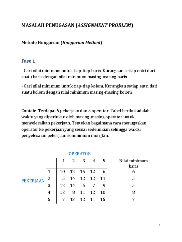 Metode Hungarian | PDF