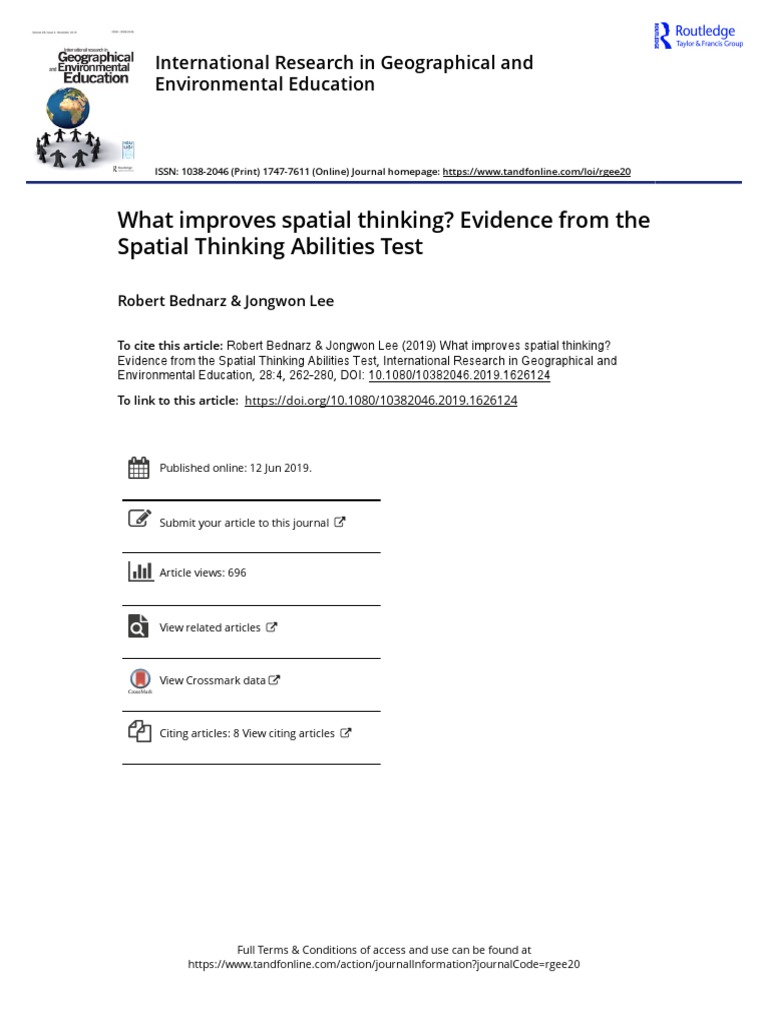 What Improves Spatial Thinking Evidence From The Spatial Thinking ...