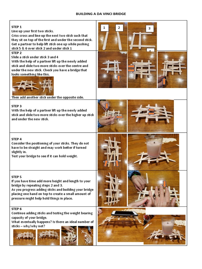 Da Vinci Bridge and Exploding Sticks Instructions | PDF | Nature