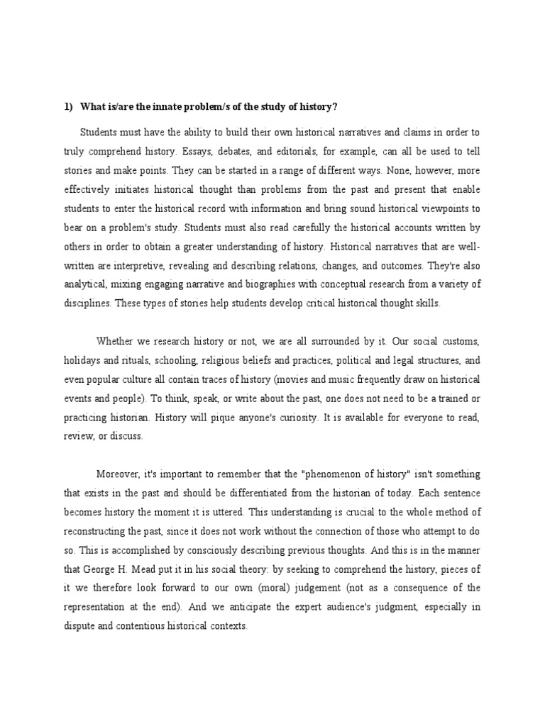 History Analysis Questions | Download Free PDF | Narrative | Historian