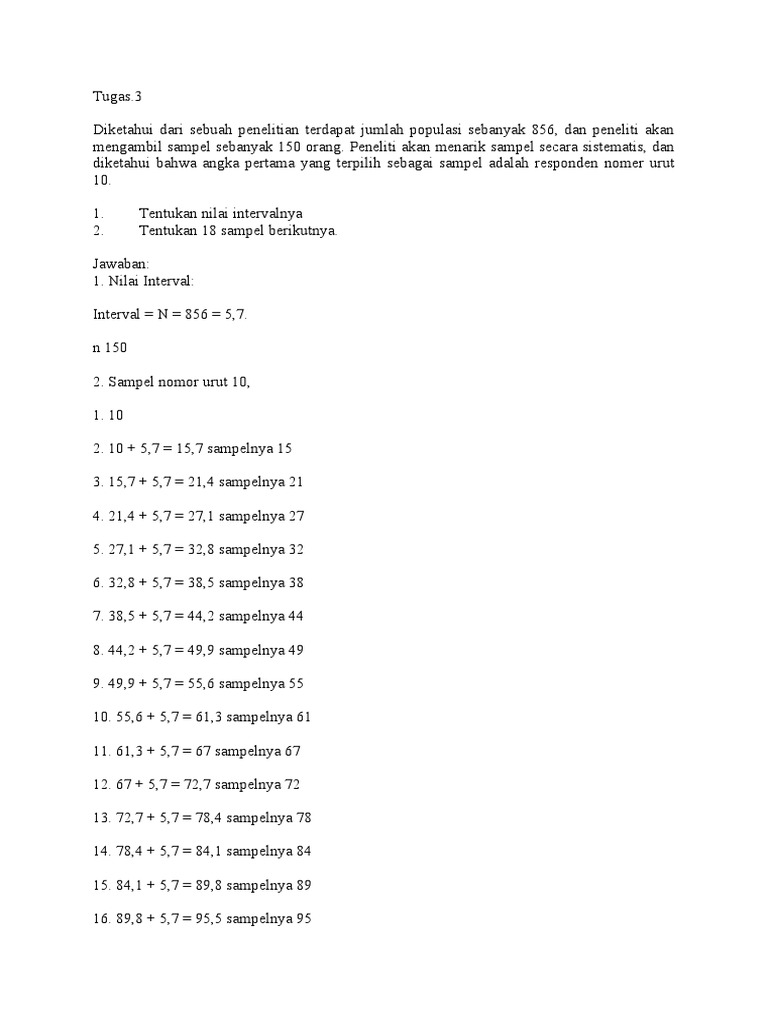 Tugas 3 - Pengantar Statistik - Yuliana Zai - 020224528 | PDF