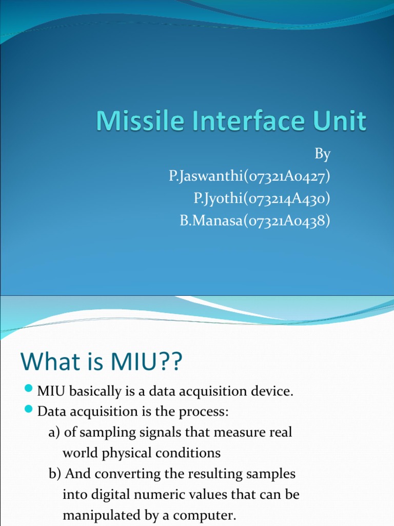 Missile Interface Unit | PDF