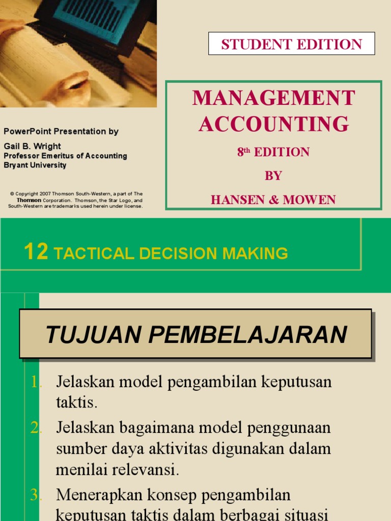 Chapt 12 Tactical Decision Making | PDF