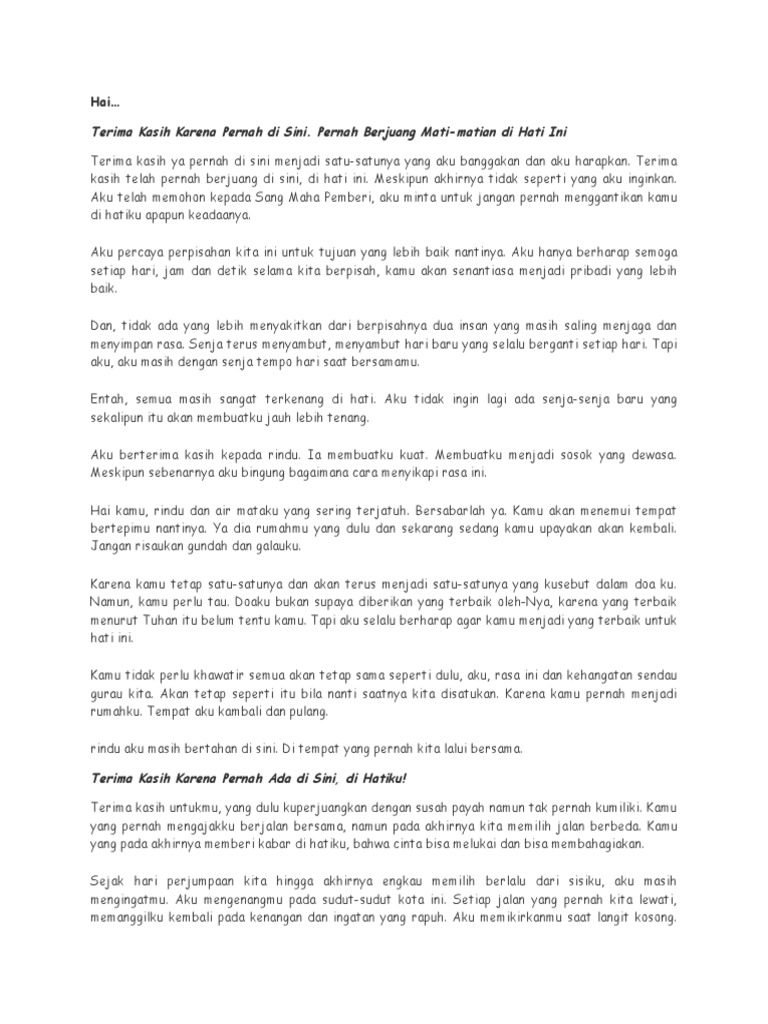 Terimakasih | PDF | Pengembangan Diri | Puisi