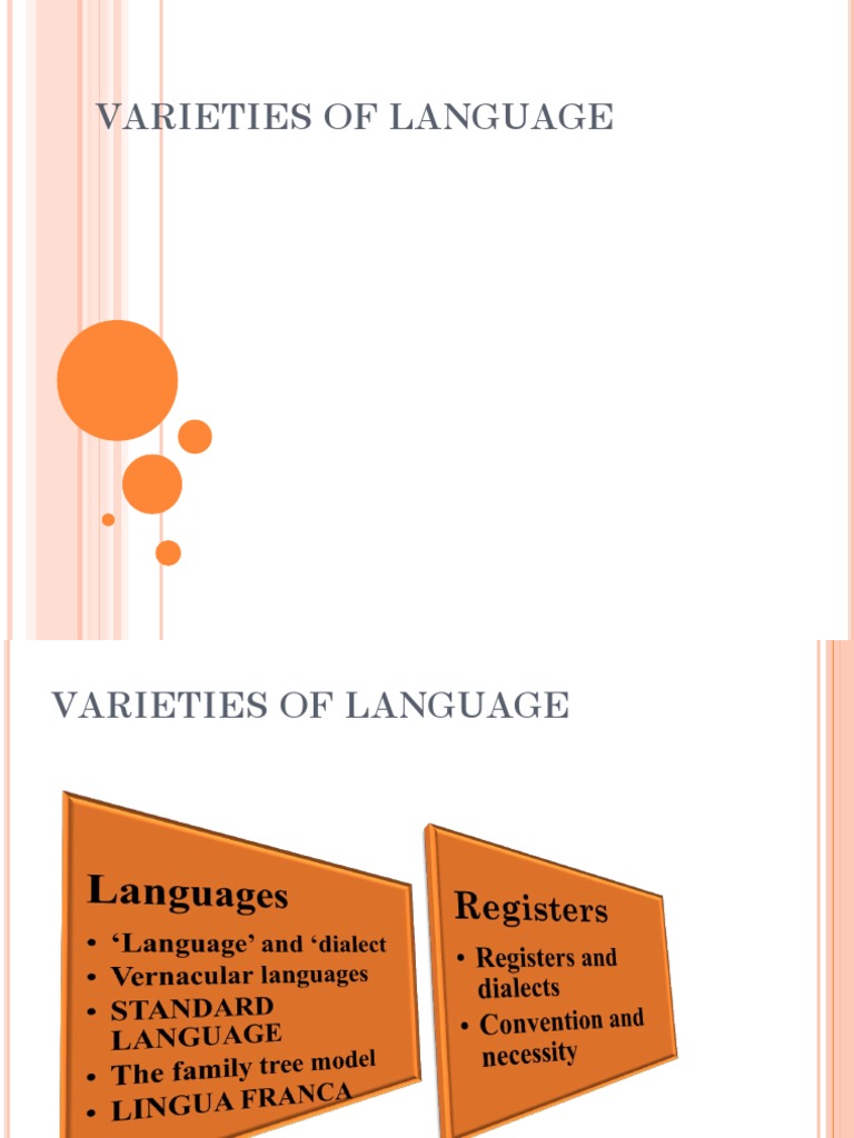 Varieties of Language | PDF | Dialect | Dialectology