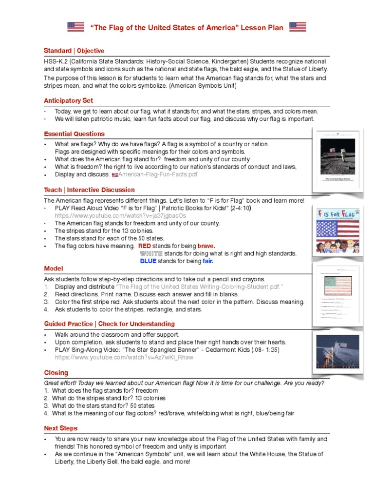 American Flag Lesson | PDF | Flag Of The United States | Flag