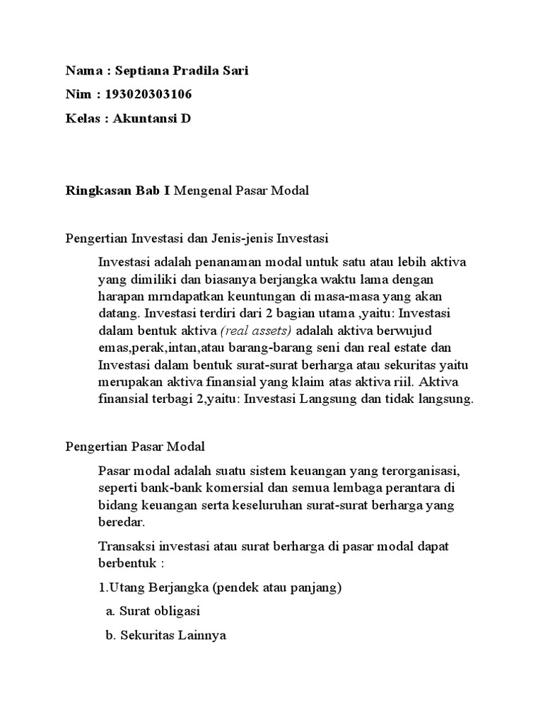 Pasar Modal | PDF