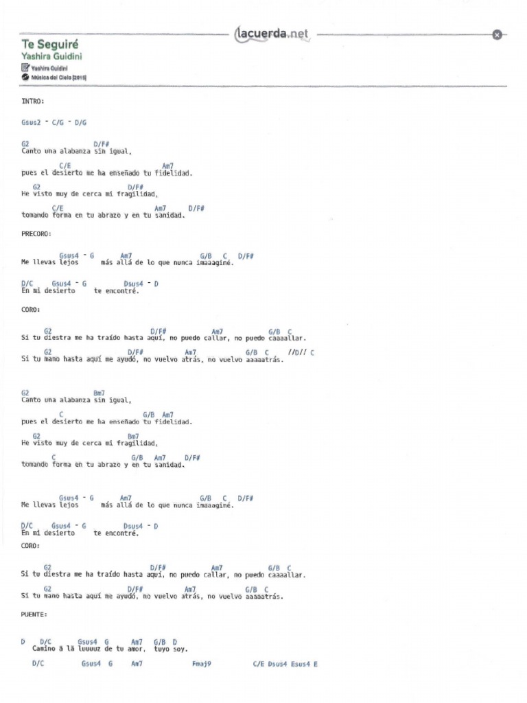 Te Seguire Acordes | PDF
