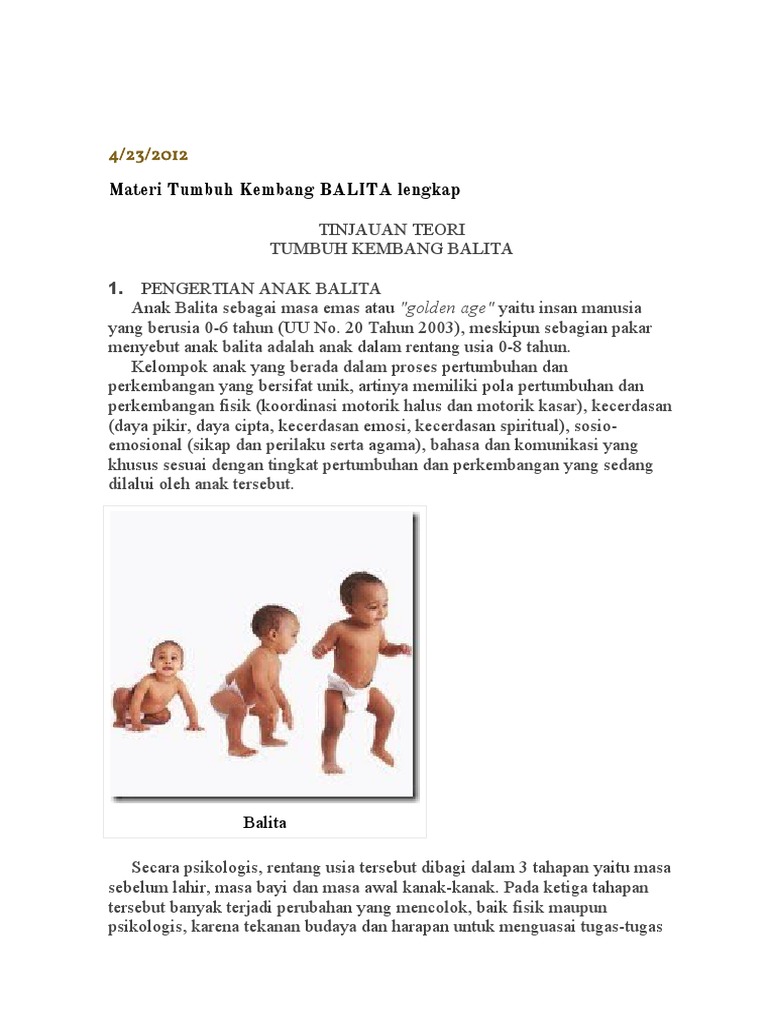 Tumbuh Kembang Balita | PDF