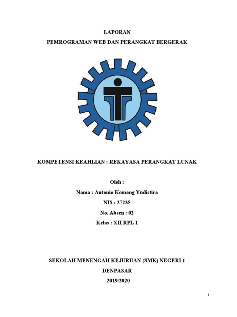 02 - XII RPL 1 - Antonio Komang Yudistira - PWPB - LAPORAN | PDF