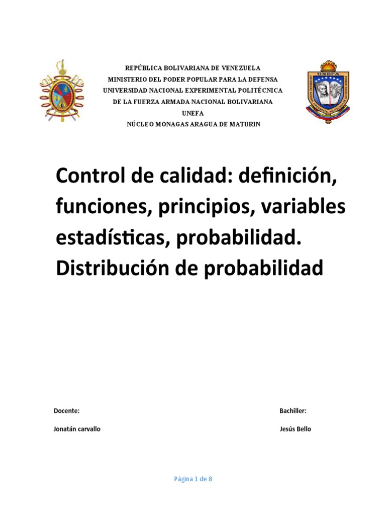 Control de Calidad: Definición y Principios | PDF | Distribución normal ...