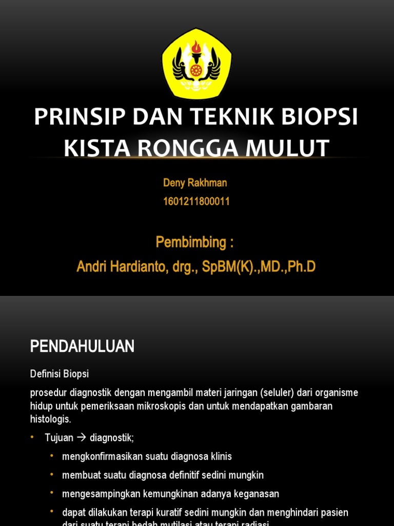 Prinsip Dan Teknik Biopsi Rongga Mulut-Deny Rakhman | PDF