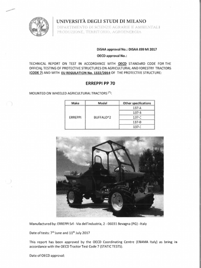 Erreppi ROPS Certificate | PDF