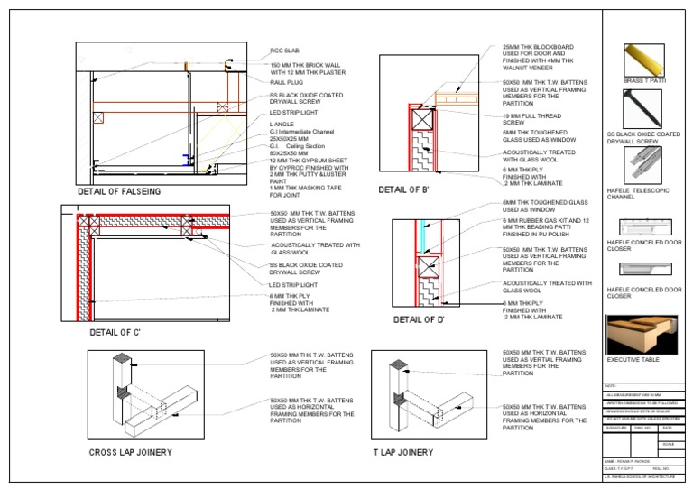 Partition 4 With Details | PDF | Drywall | Framing (Construction)
