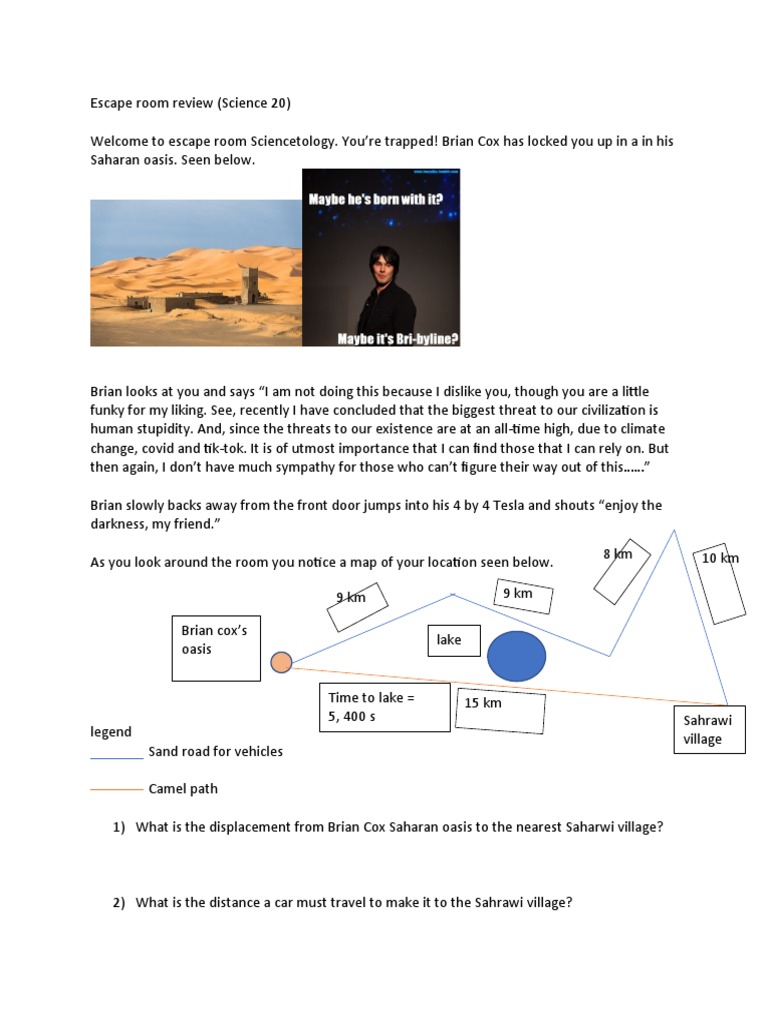 Escape Room Review Science 20 | PDF | Momentum | Collision