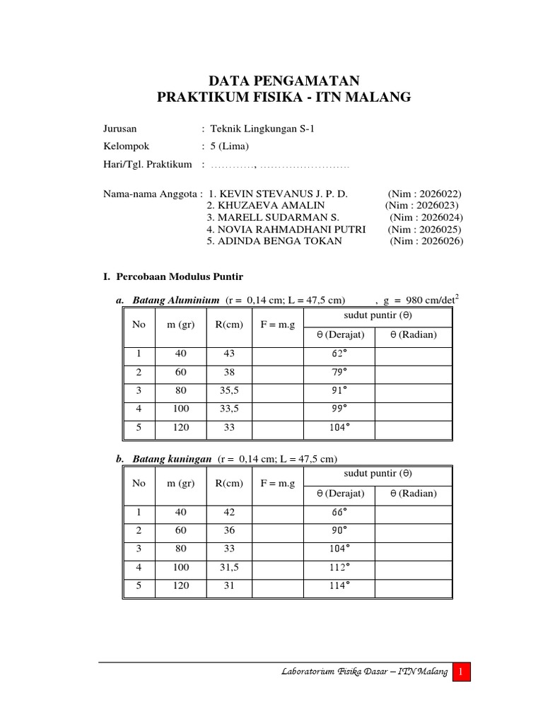 Data Pengamatan Kelompok 5 | PDF