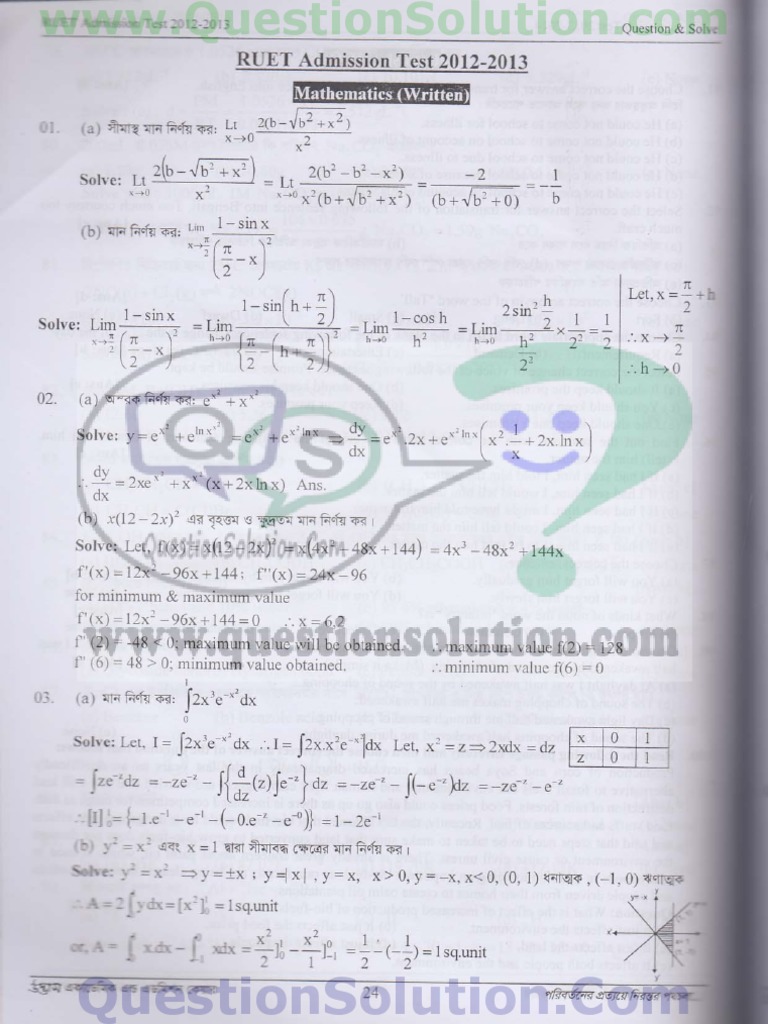 Ruet Admission Test Question Solution 2012 2013 | PDF