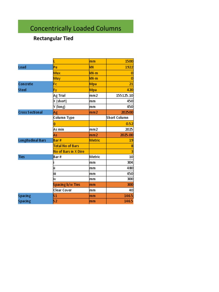 Concentrically Loaded Columns | PDF | Column | Architectural Design