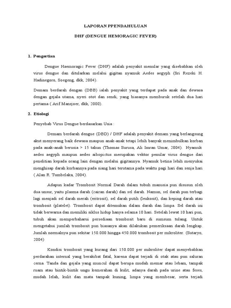 Panduan Lengkap tentang DHF dan Gejalanya | PDF