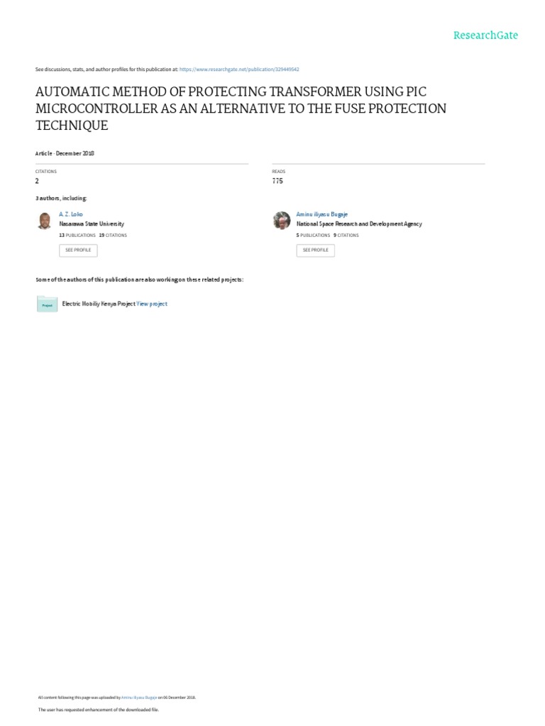 Automatic Method of Protecting Transformer Using Pic Microcontroller As ...