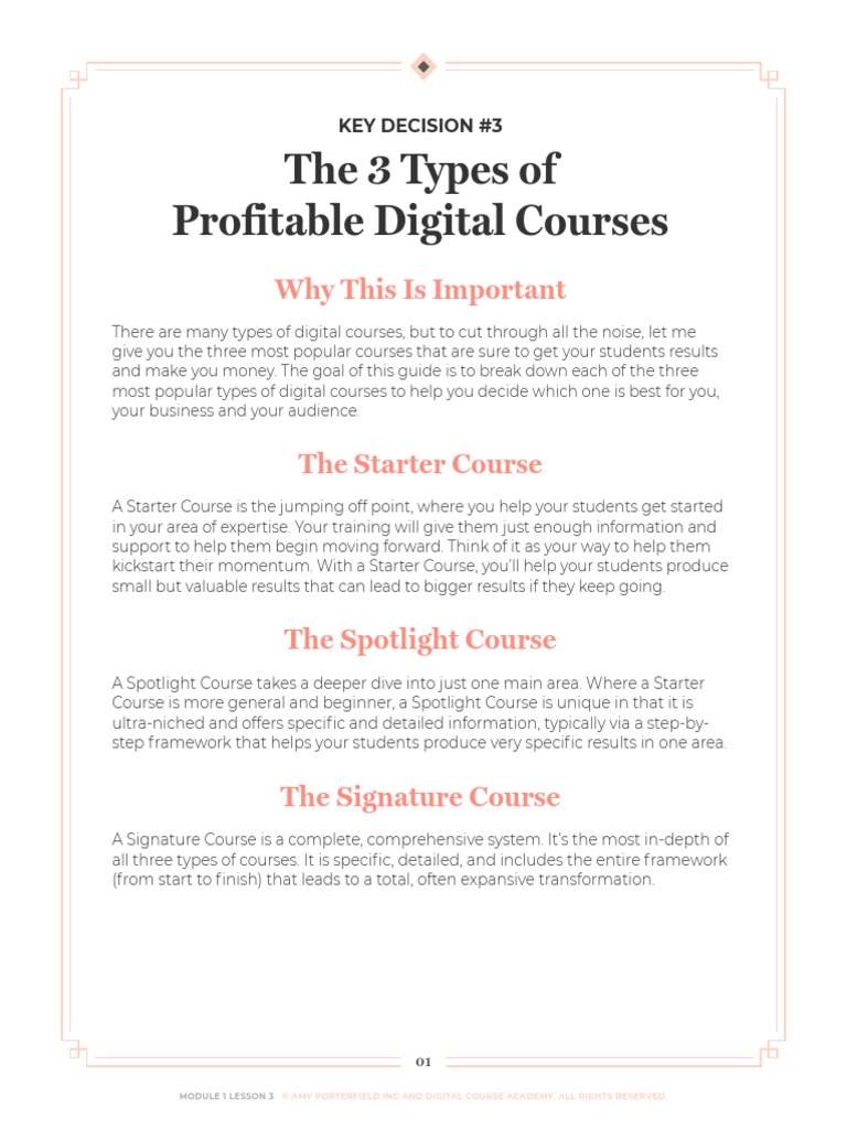 The 3 Types of Digital Courses | PDF | Business