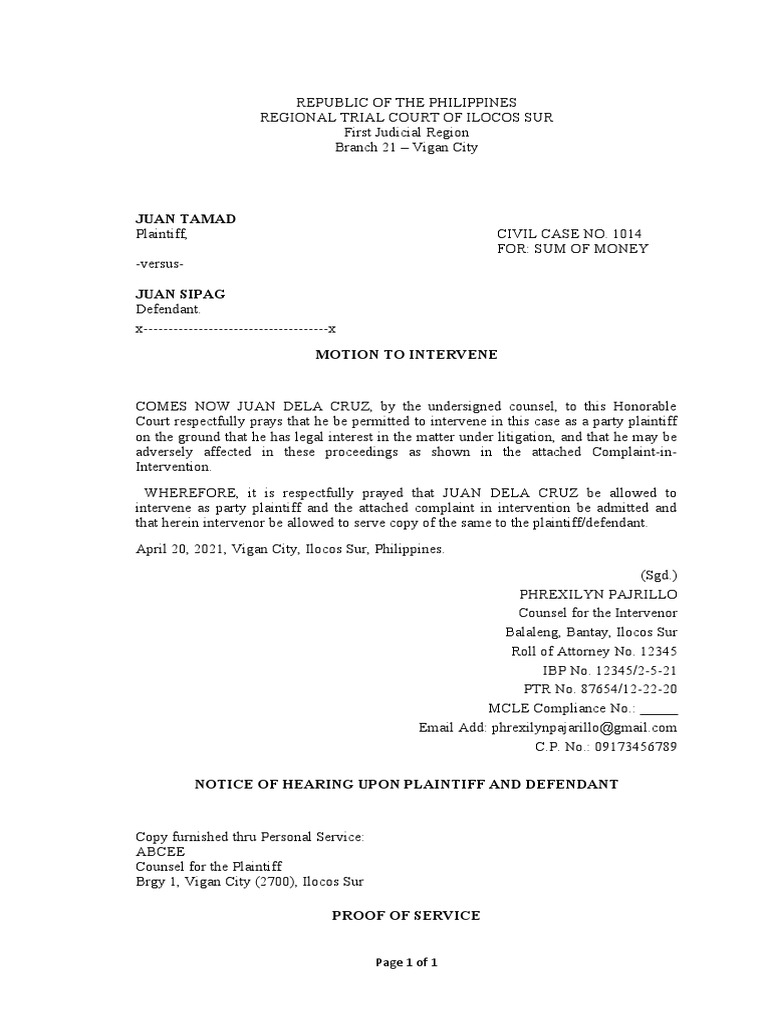 Motion For Intervention | PDF | Law