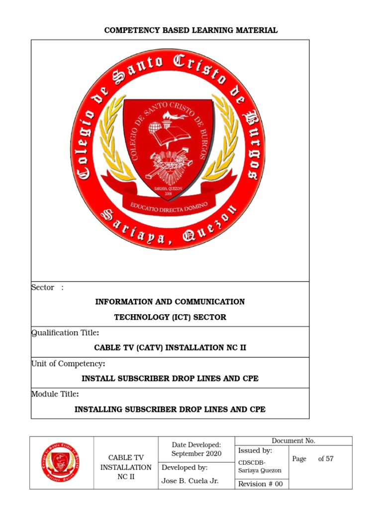 CATV NCII-CORE 4. Install Subscriber Drop Lines and CPE | PDF ...