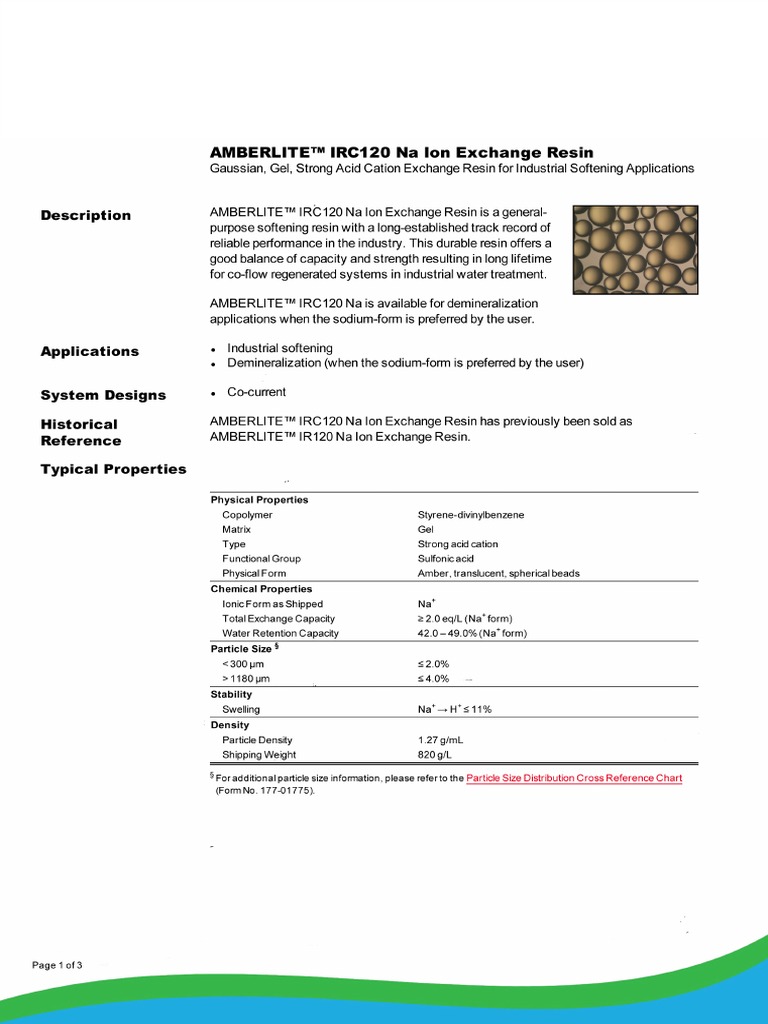 Brosur - Amberlite IRC 120 Na (E) | PDF