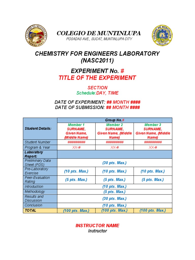 CDM Laboratory Report Front Page | PDF