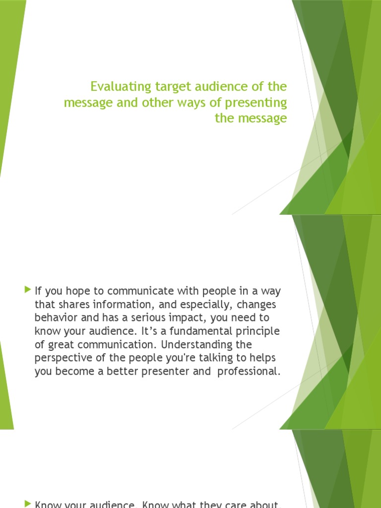 Customizing Your Message: Five Keys to Engaging Any Audience | PDF ...