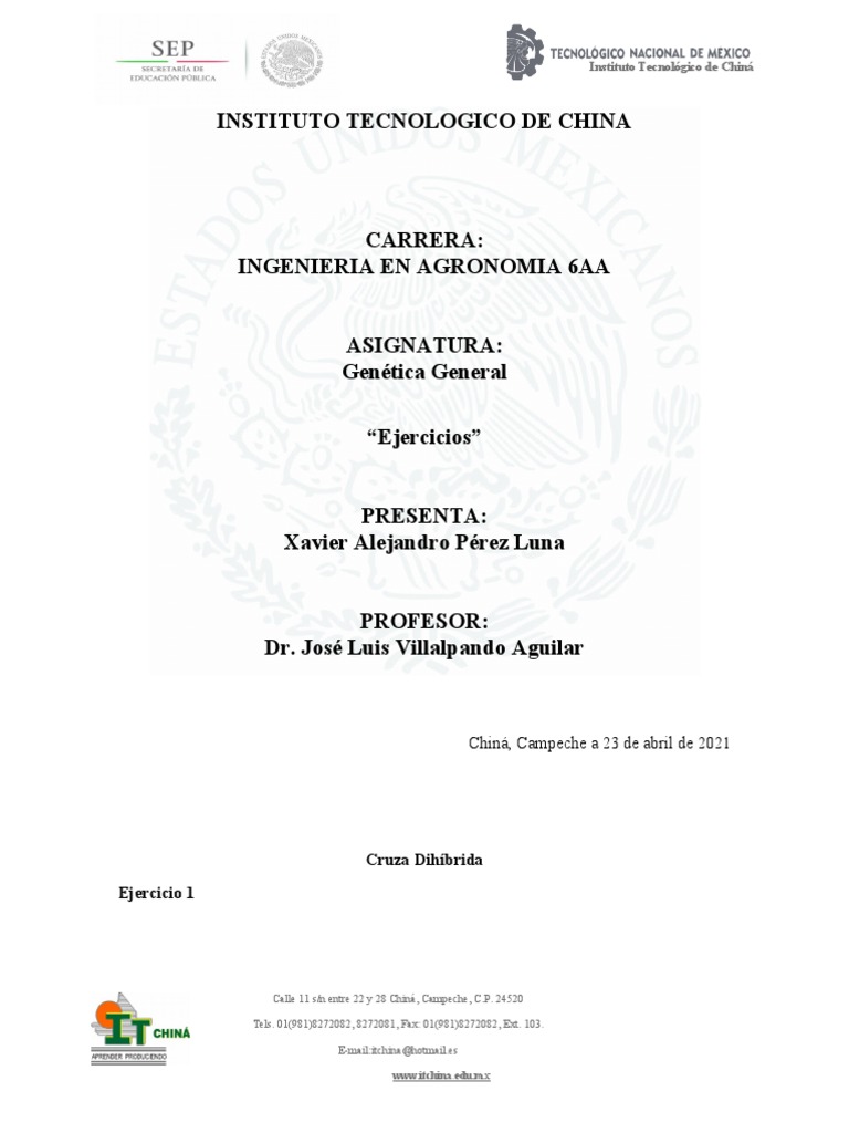Cruza Dihíbrida en Genética Agronómica | PDF | Dominancia (Genética ...