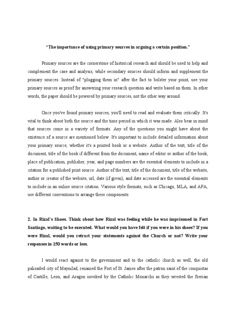 Importance of Primary Sources in Research | PDF | Primary Sources ...