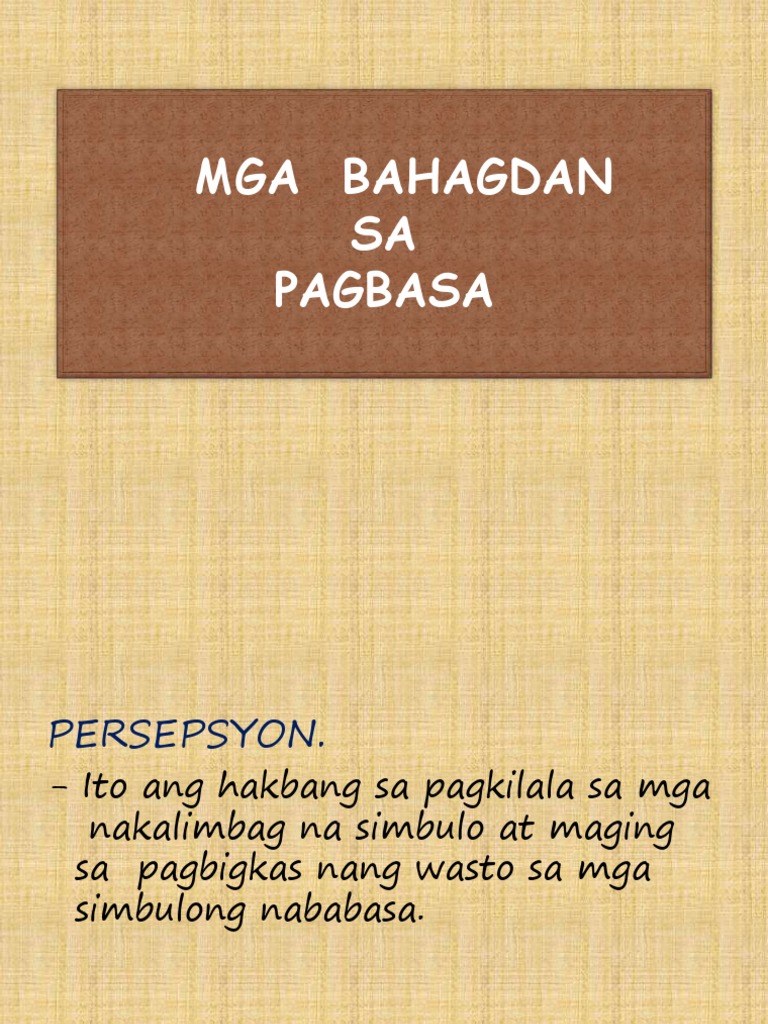 Mga Bahagdan Sa Pagbasa | PDF