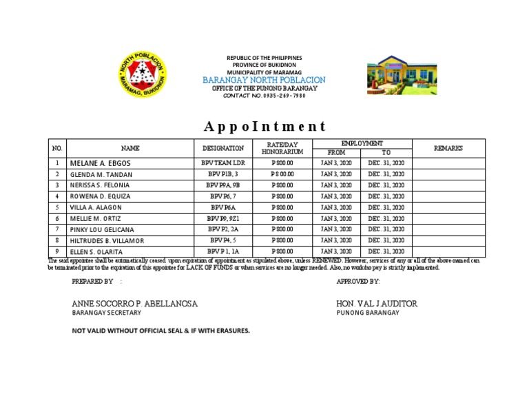 APPOINTMENT BPVs LIST | PDF | Business