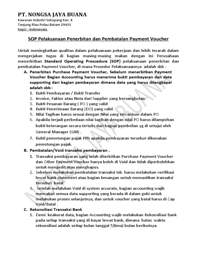 MENINGKATKAN KUALITAS PELAKSANAAN PEMBAYARAN DENGAN STANDAR OPERASIONAL ...