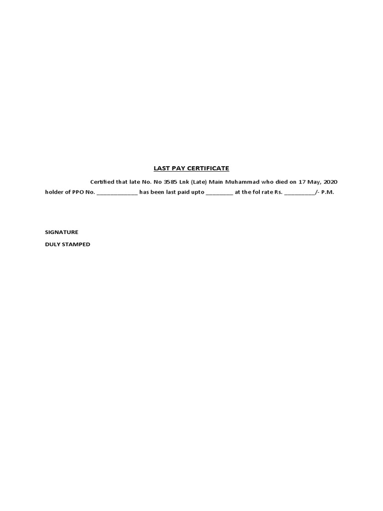 Last Pay Certificate | PDF | Business