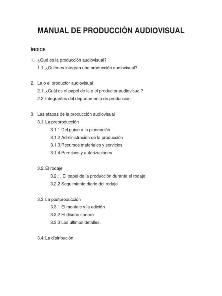 MANUAL DE PRODUCCIÓN - Completo - 04 - 10 - 20 | PDF | Presupuesto | Diseño